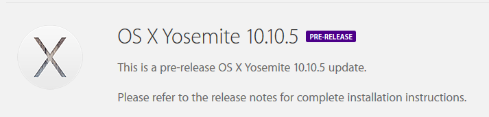 OS X Yosemite 10.10.5 Build 14F6a Update Available - BTNHD